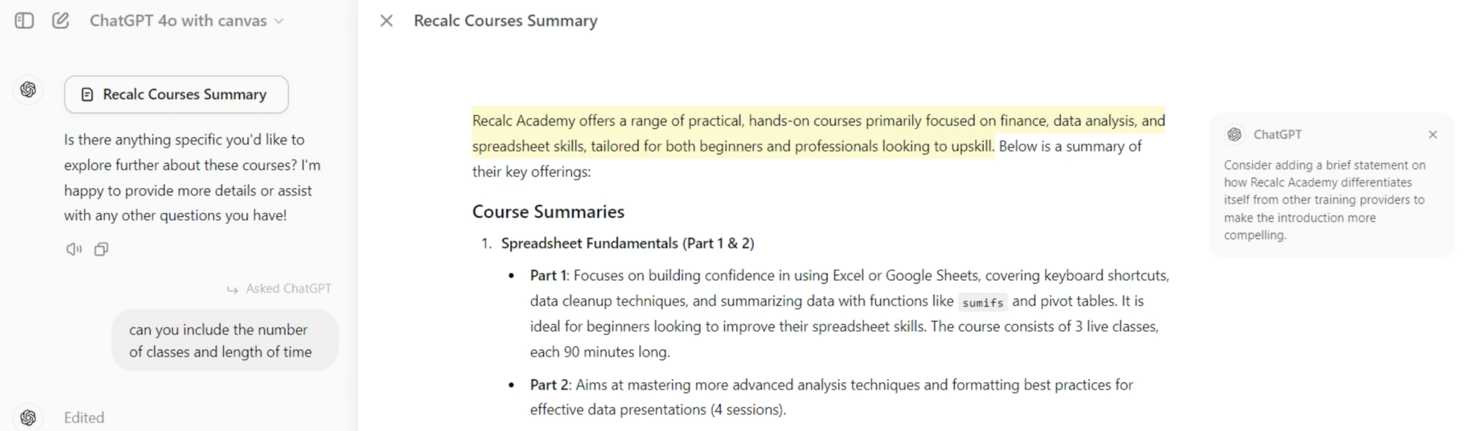How ChatGPT Canvas Works - Recalc